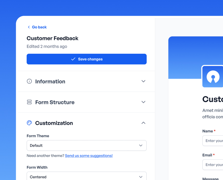 Create beautiful forms for free · Forms by Ampersand
